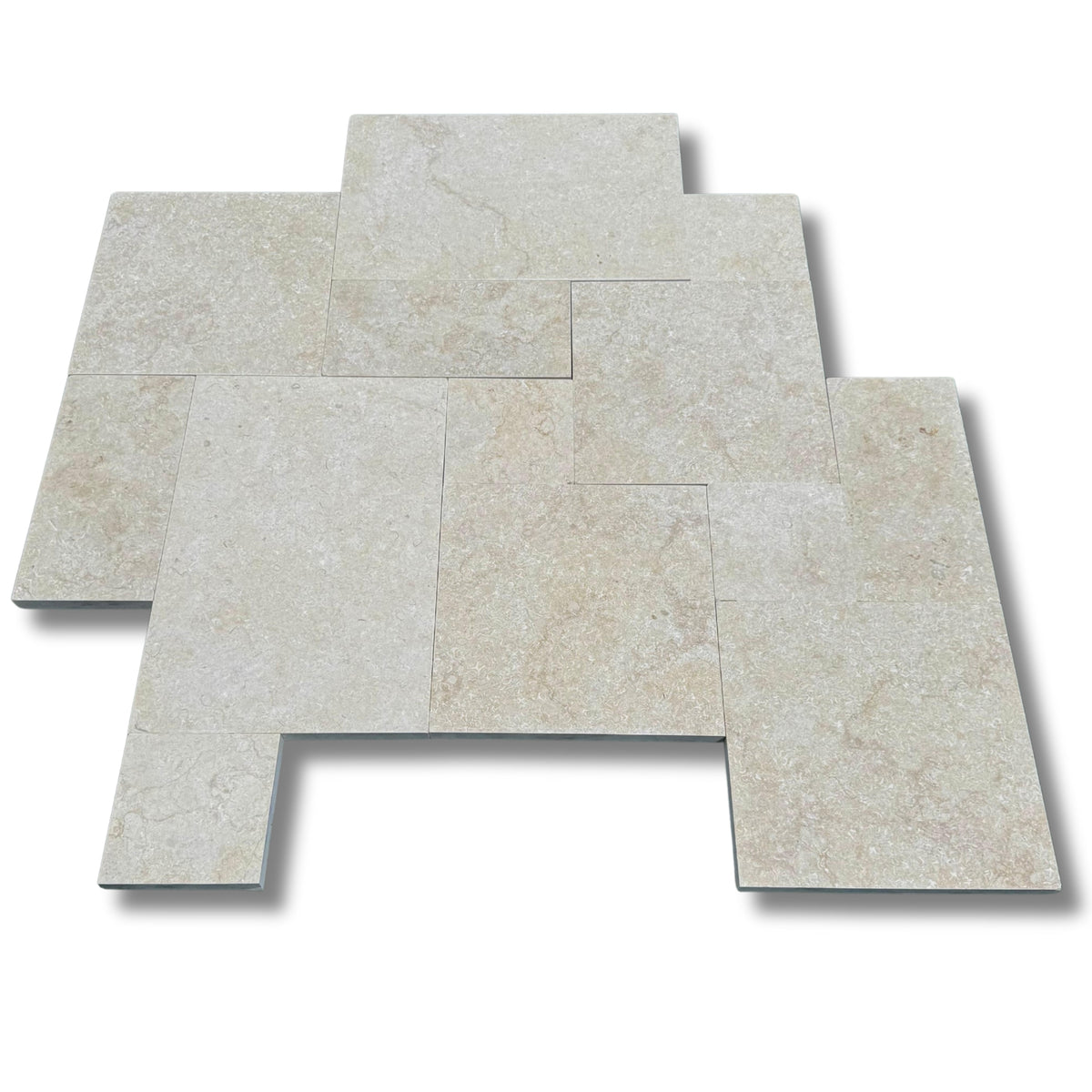 Sinai Shell French Pattern Brushed and Tumbled Paver — Sinai Marble and ...